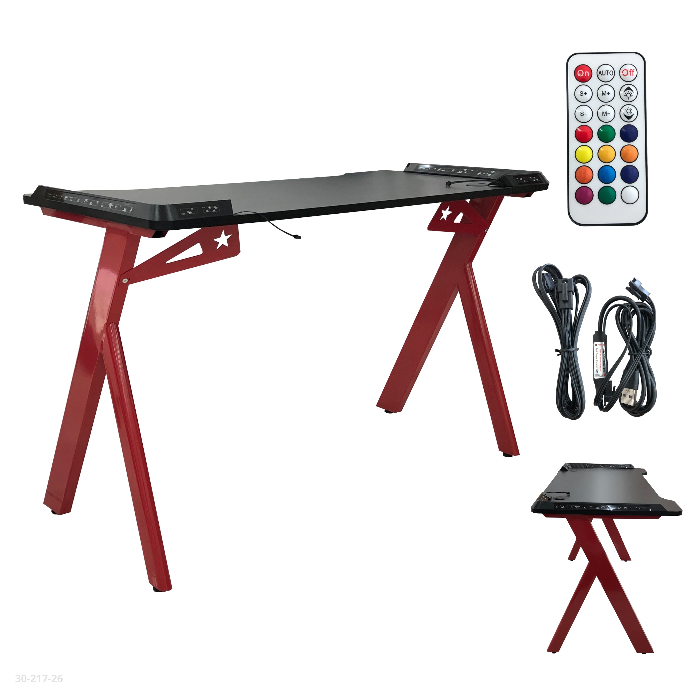 LED GAMING TABLE 120*60*74CM BLACK / 30-217-20