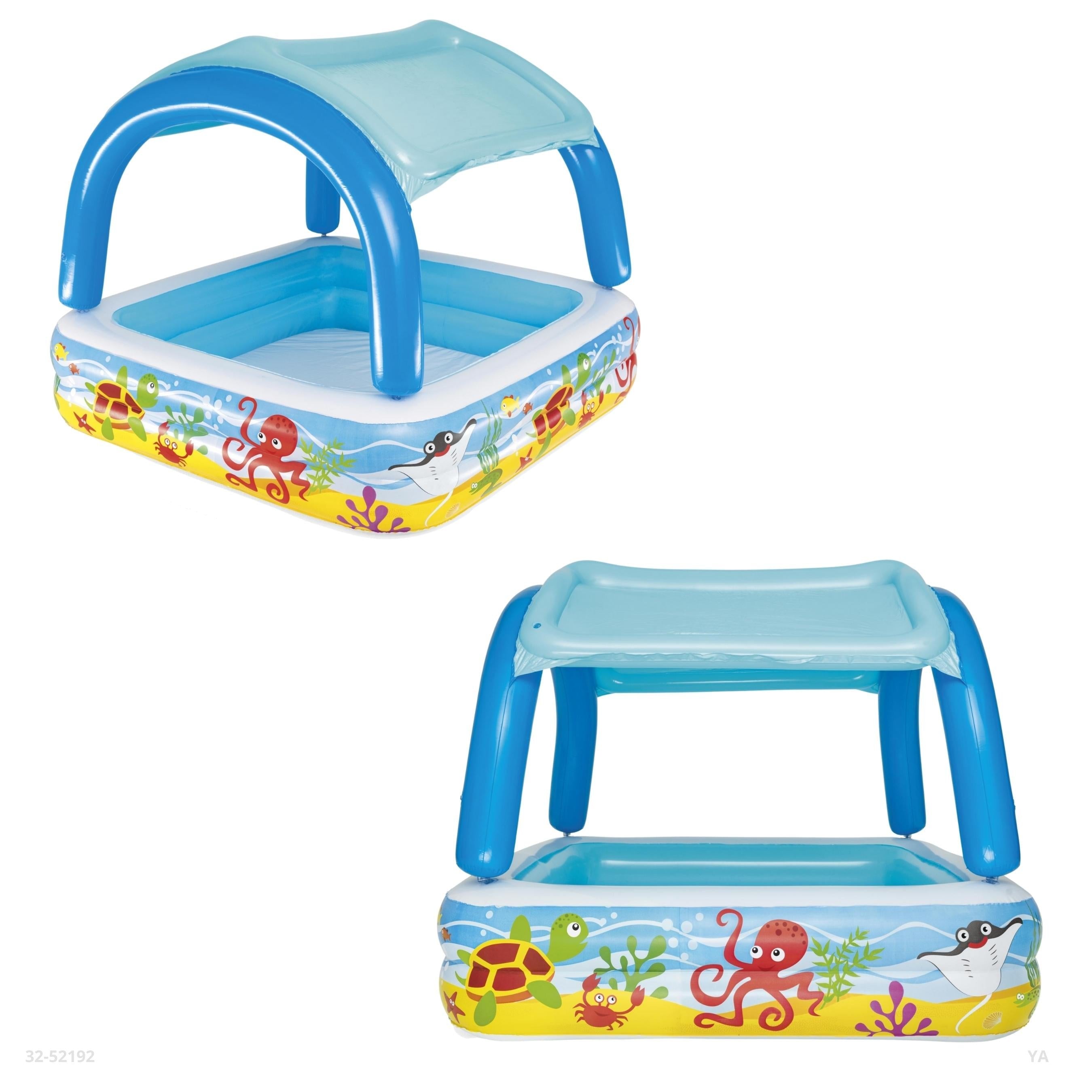 PISCINA INFLABLE PARA BEBES CON TECHO 140*140*114CM / 32-52192 – Sirenazl